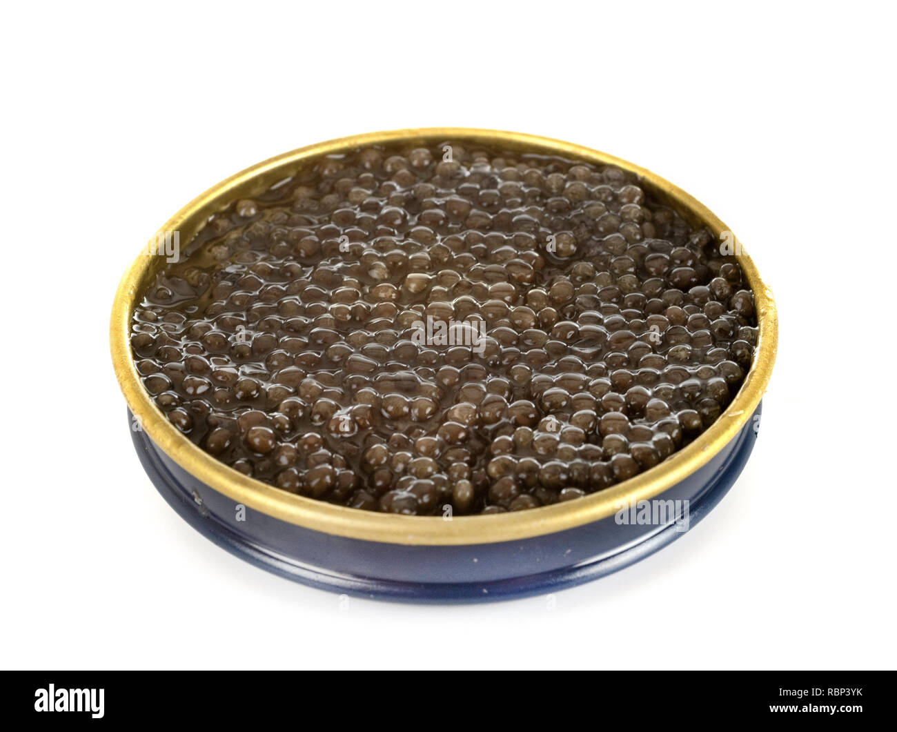caviar jar in front of white background Stock Photo - Alamy