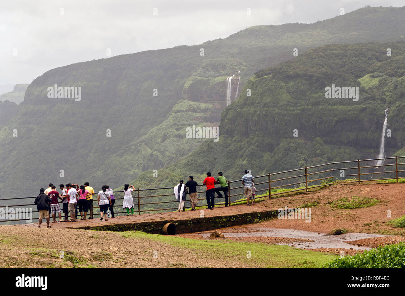 people at Kavlesad point, amboli ghat, Sindhudurg, Maharashtra, India ...