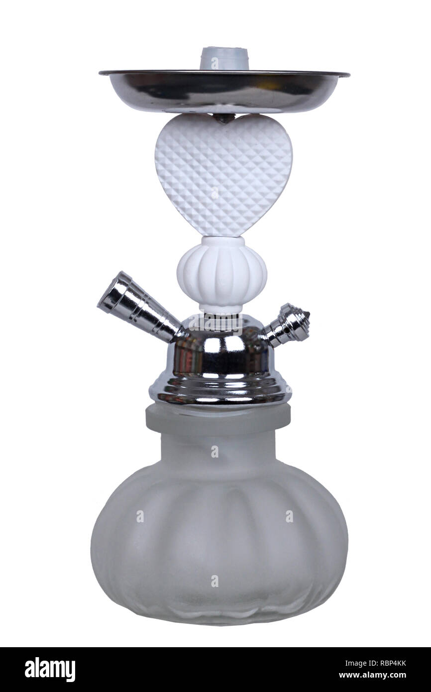 Small glass hookah in white Stock Photo - Alamy