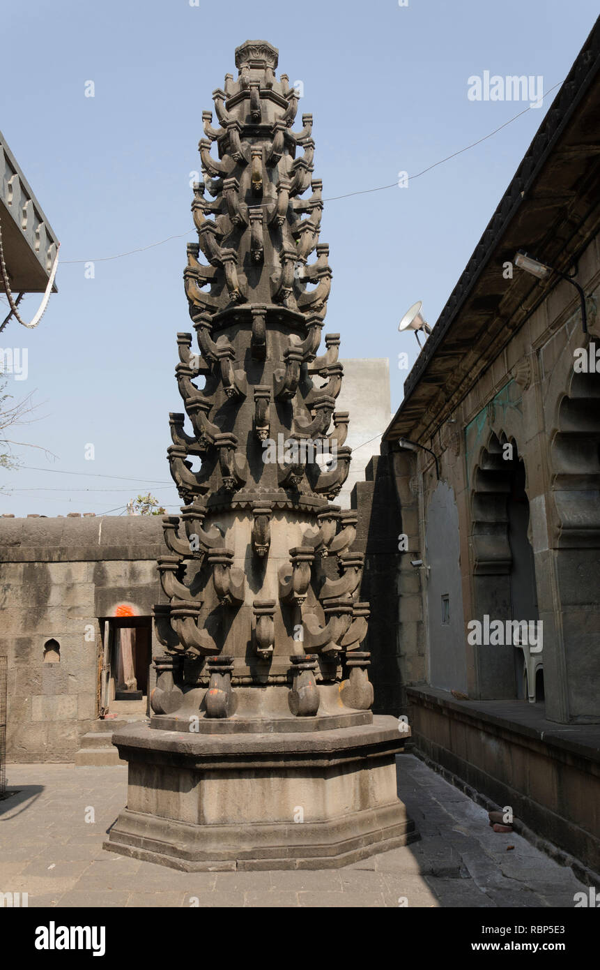 Deepmaal Lamp Tower in Ganpati temple, Pune, Maharashtra, India, Asia ...