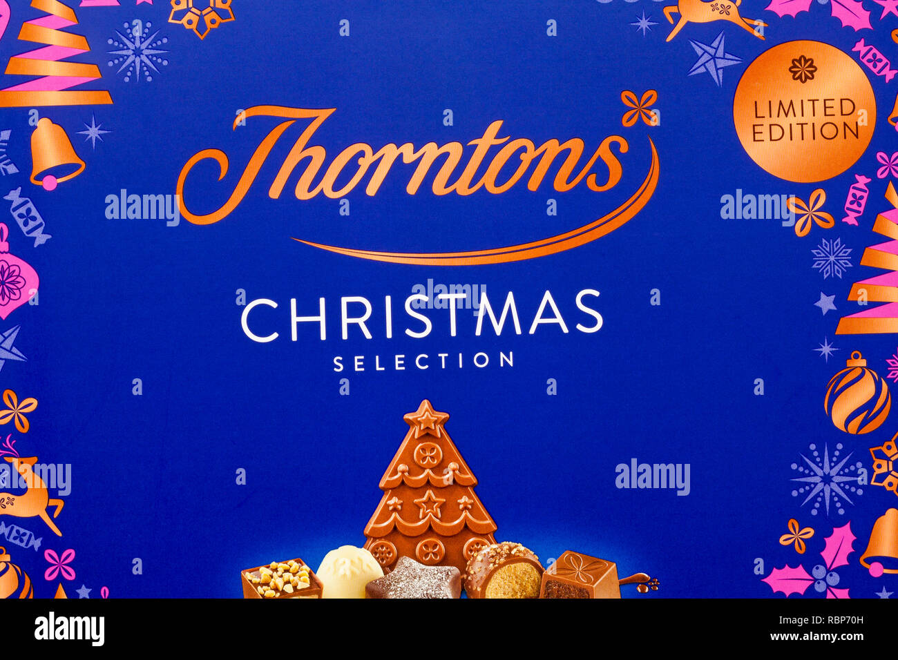 Box of Limited Edition Thorntons Christmas selection chocolates ...