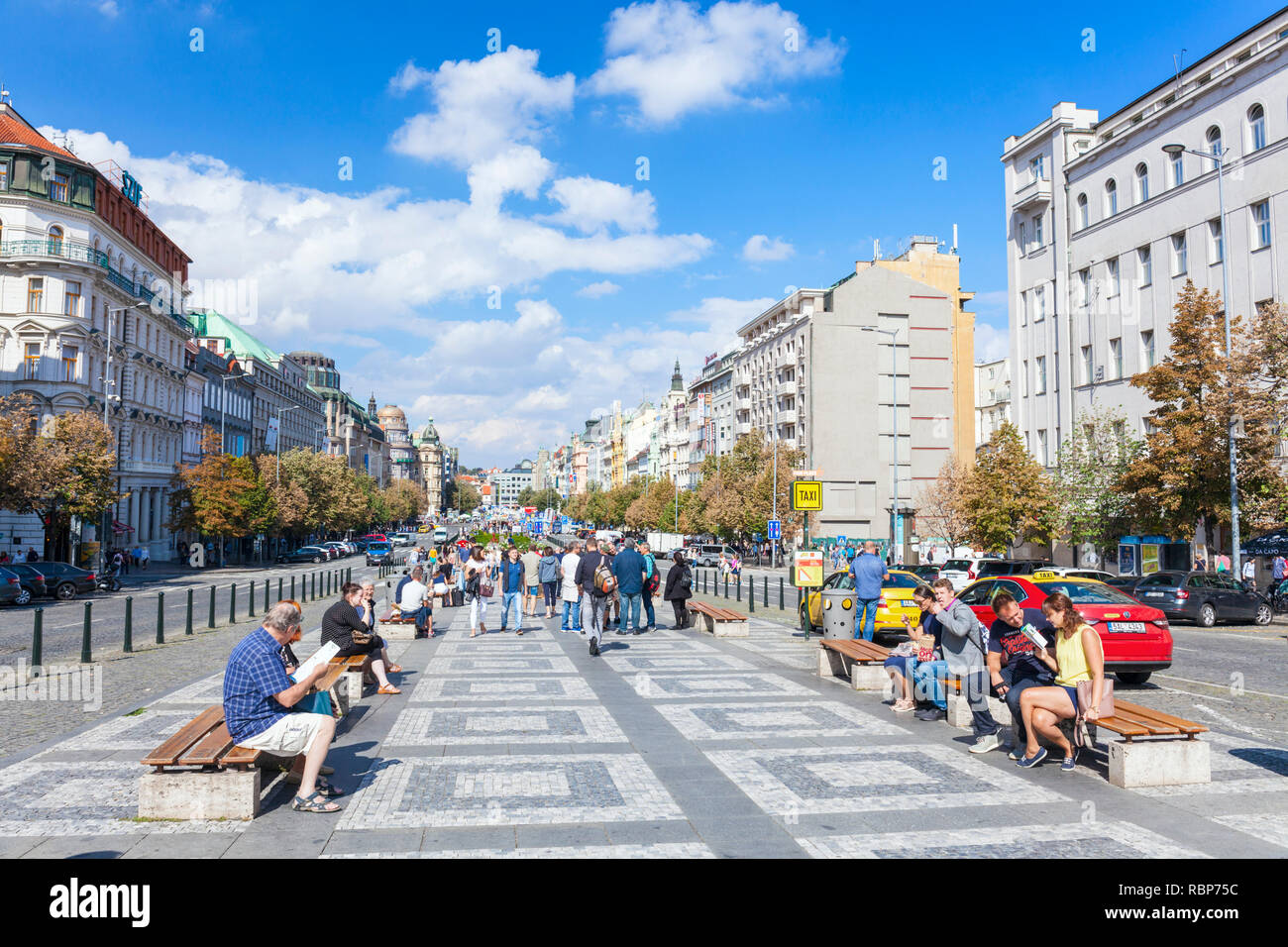 Prague Wenceslas Square Prague a wide boulevard of shops hotels and ...