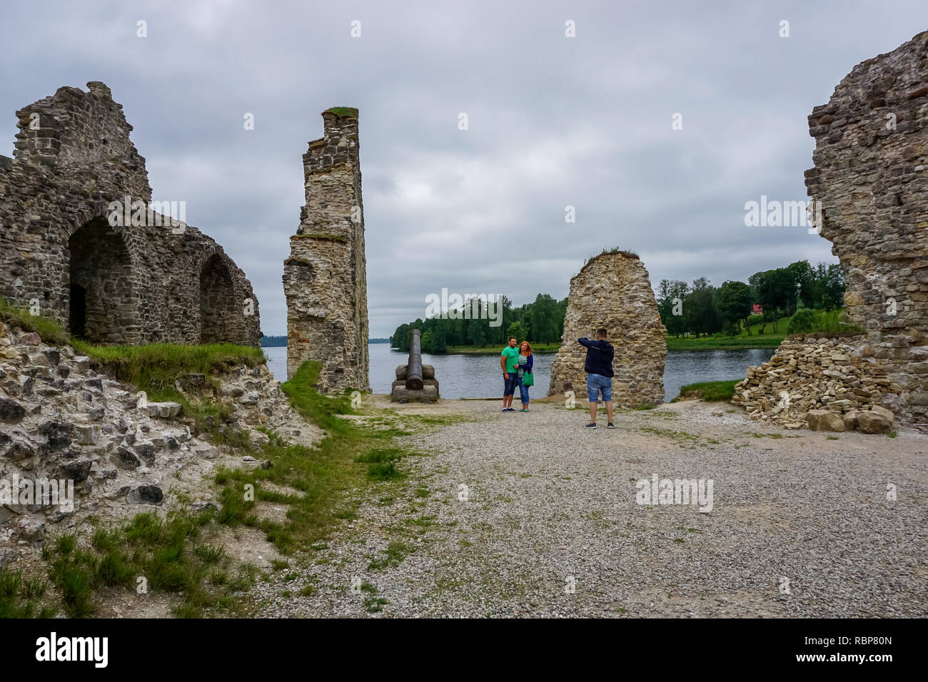Koknese castle ruins. Latvian medieval castles. Archaeological monument ...