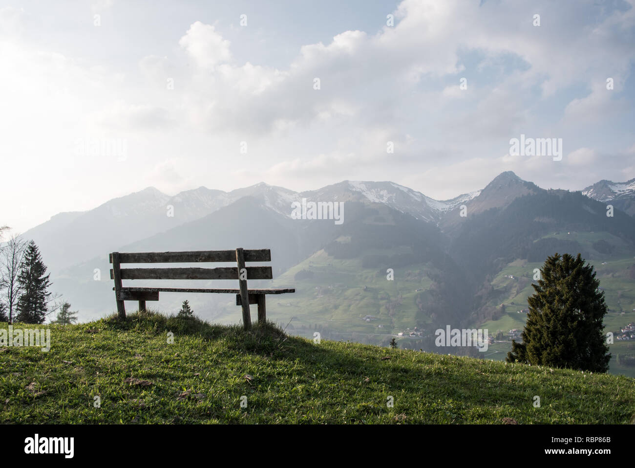 Bench over the alps hi-res stock photography and images - Alamy