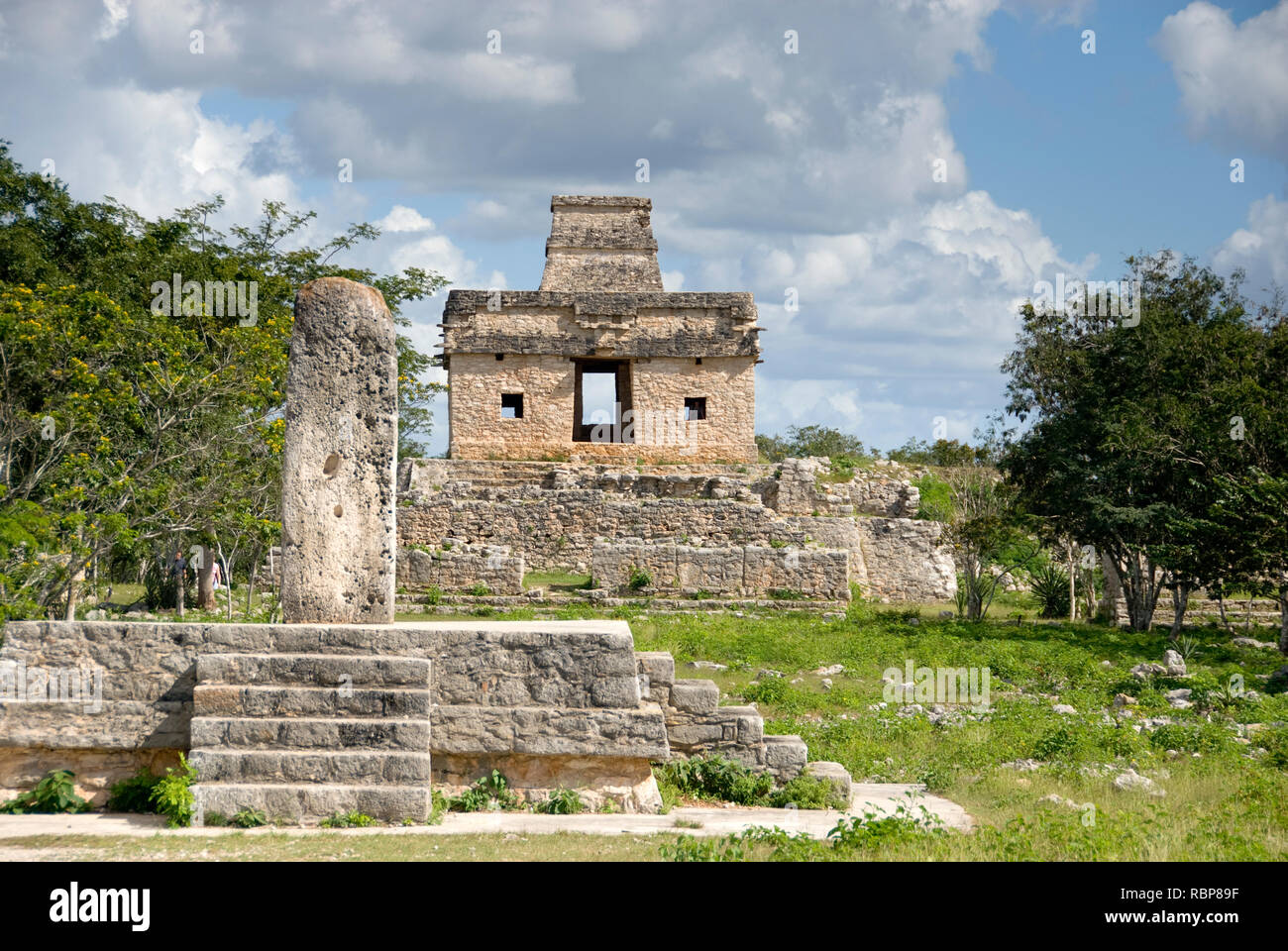 Mexico – Jan 16 2007: Temple of the Sun or Seven Dolls from Sacbe 1 at ...
