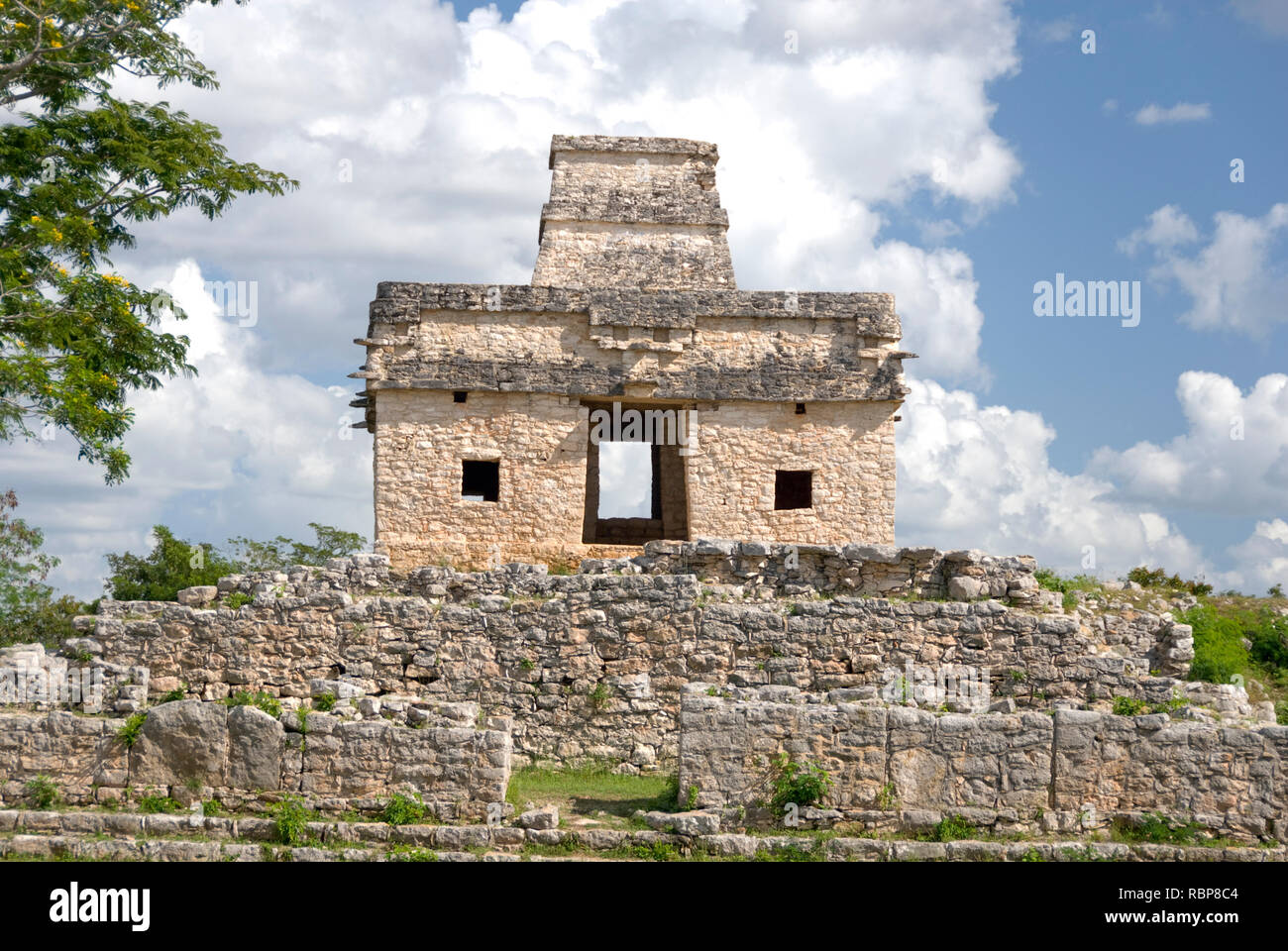 Mexico – Jan 16 2007: Temple of the Sun or Seven Dolls from Sacbe 1 at ...