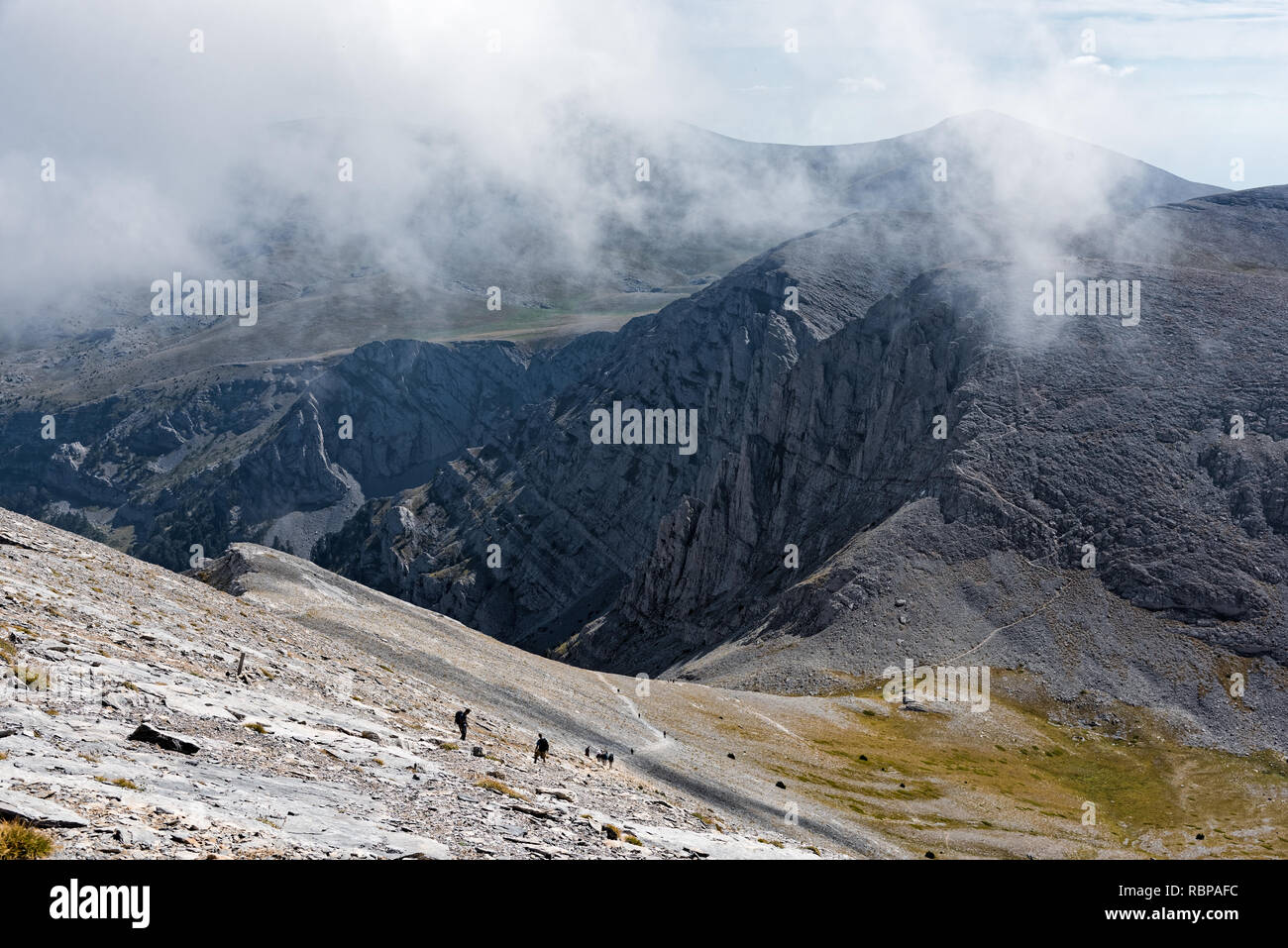 Cloudscape at Mount Olympus, the highest mountain of Greece and home of ...