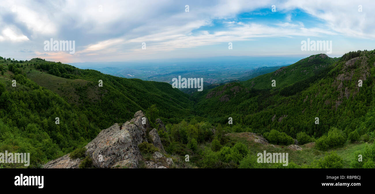 Panorama view morning mountain hi-res stock photography and images - Alamy