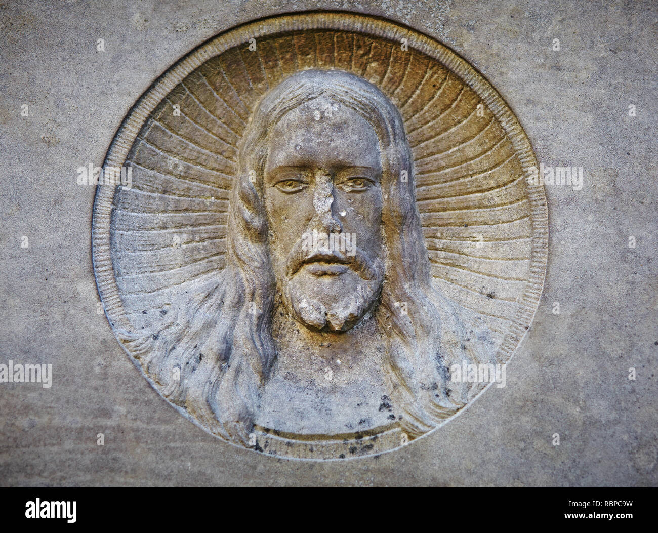Antique statue of suffering of Jesus Christ. Religion, faith ...