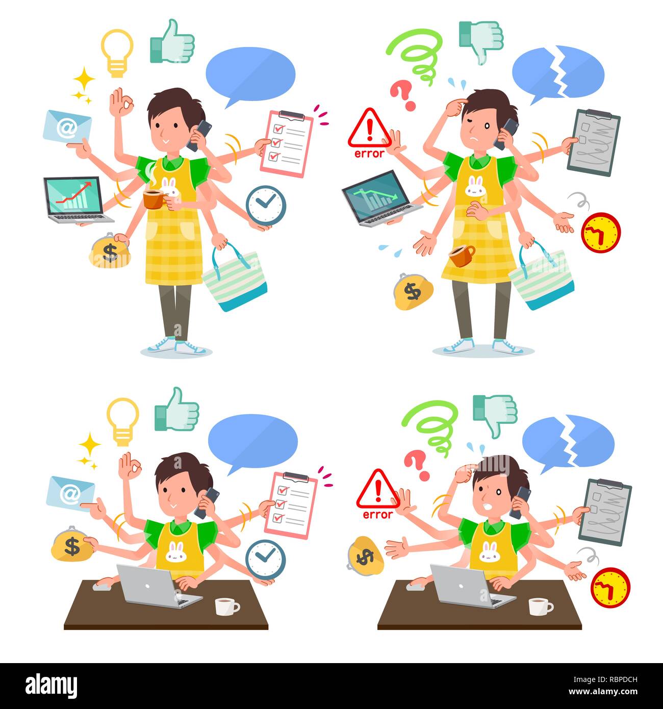 Man panic office not woman not girl Stock Vector Images - Alamy