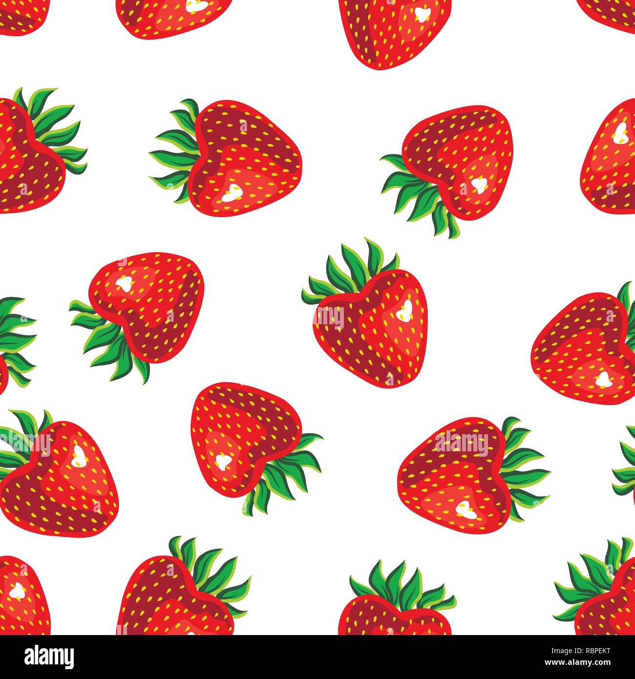 Seamless strawberry pattern on white background - illustration ...
