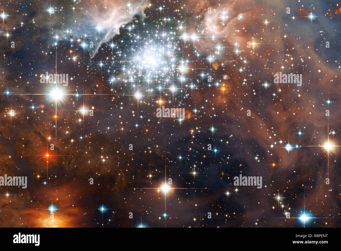 Nebulas, galaxies and stars in beautiful composition. Deep space art ...