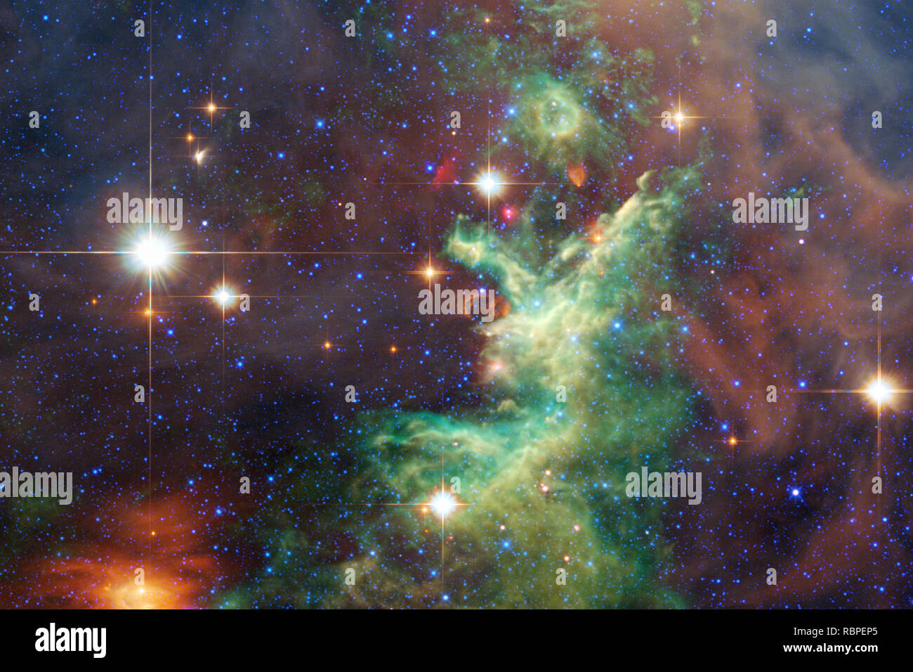 Nebulas, galaxies and stars in beautiful composition. Deep space art ...