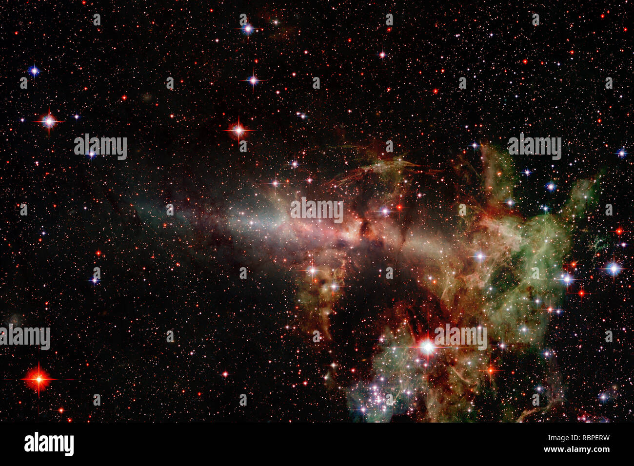 Landscape of star clusters. Beautiful image of space. Cosmos art ...