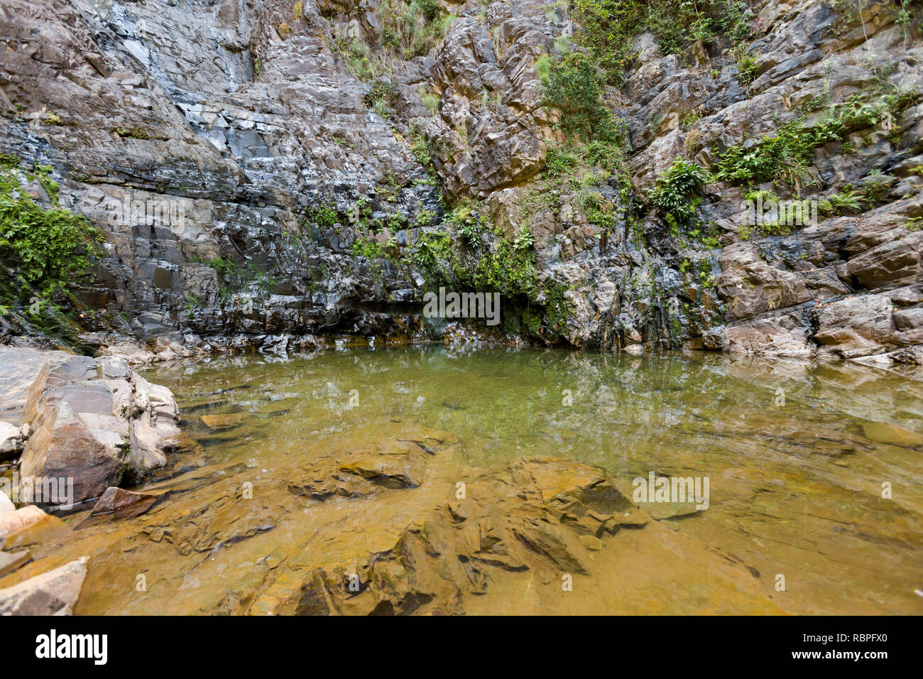 Temurun waterfall on tropical Langkawi island in Malaysia. Beautiful ...