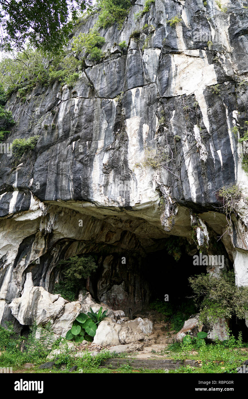 Beautiful natural limestone cave entrance in Malaysia. Limestone Hill ...