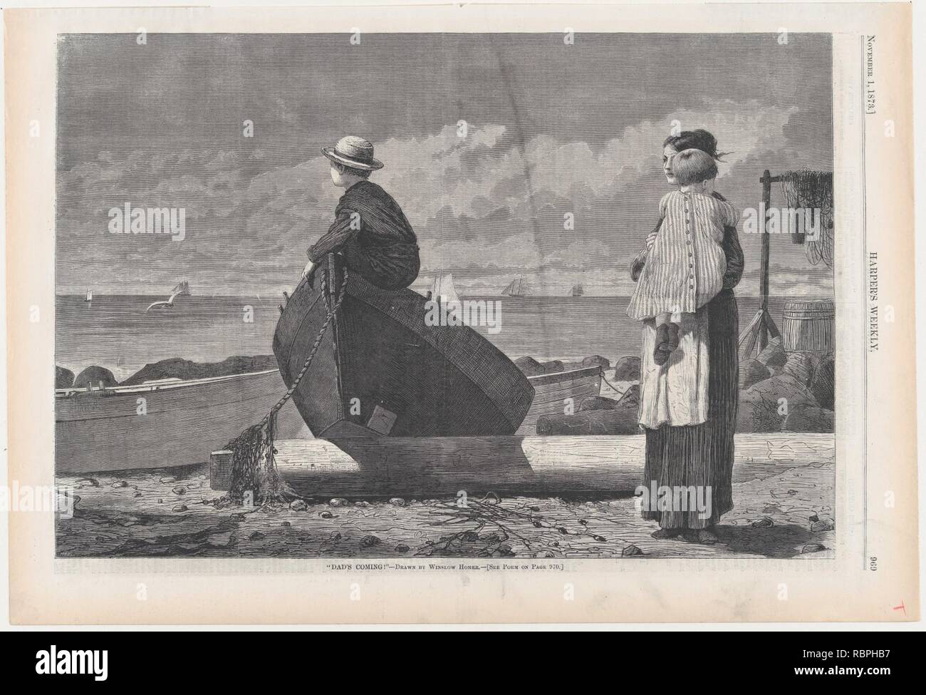‘Dad's Coming‘ – Drawn by Winslow Homer (Harper's Weekly, Vol. XVII ...
