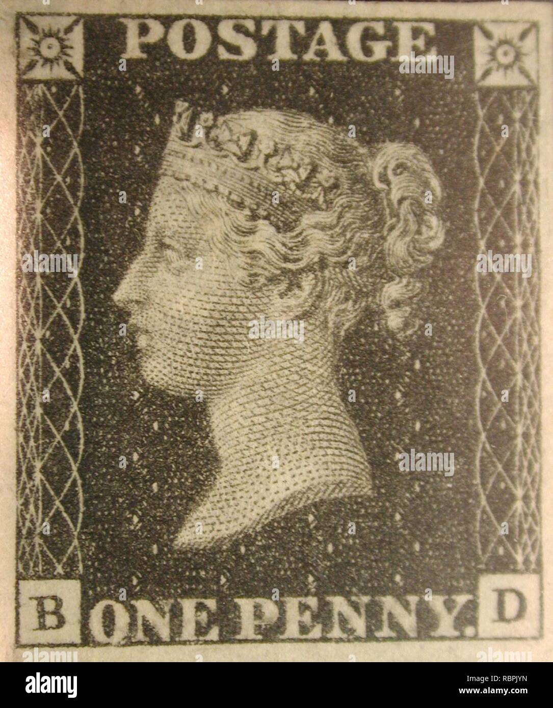 ‘Penny Black‘ postage stamps Stock Photo - Alamy