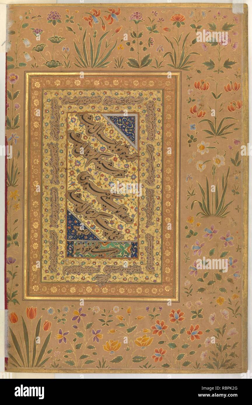 ‘Portrait of Jadun Rai Deccani‘, Folio from the Shah Jahan Album Stock ...