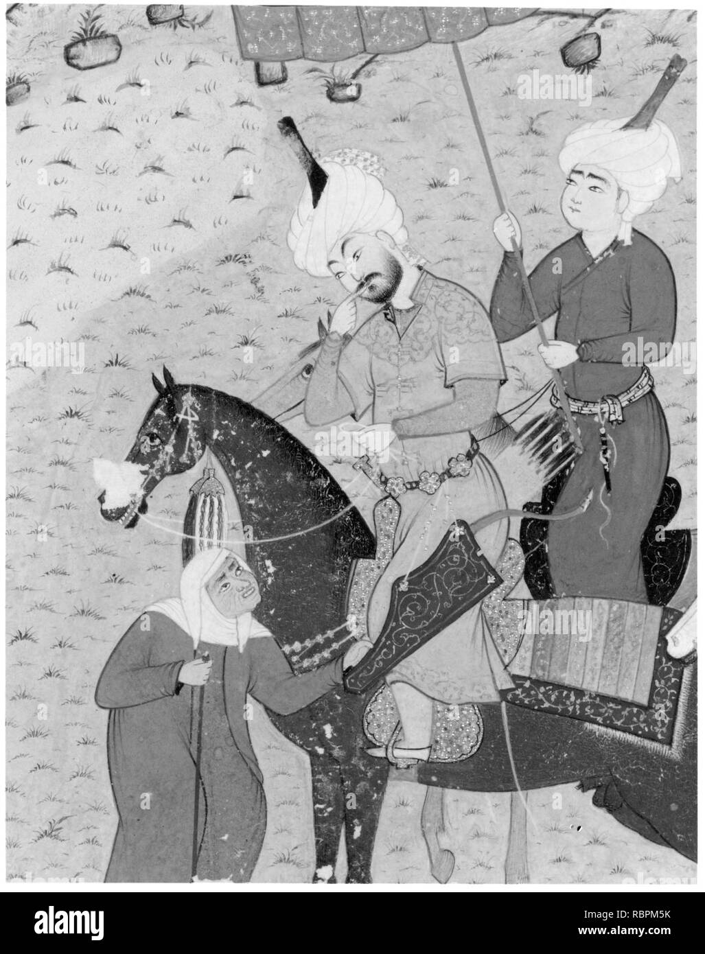 ‘Sultan Sanjar and the Old Woman‘, Folio 17 from a Khamsa (Quintet) of ...