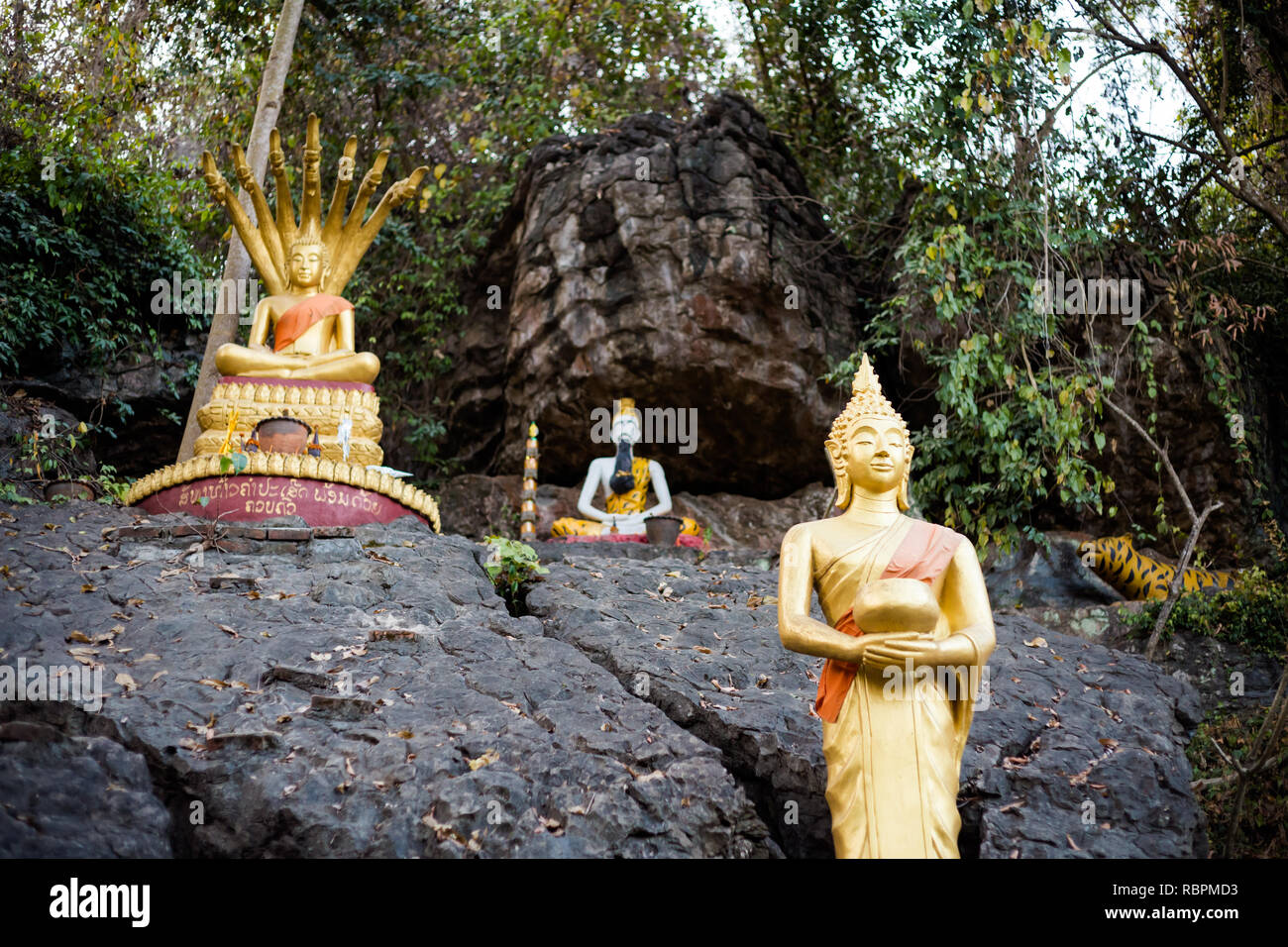 Amazing Buddhist Mount Phou Si temple in touristic Luang Prabang in ...