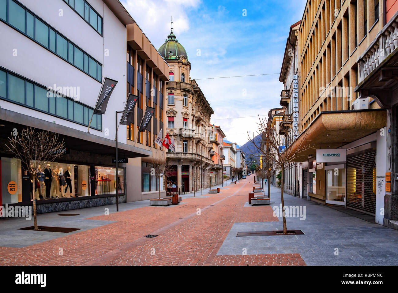 Bellinzona, Ticino Canton, the central area of Bellinzona Stock Photo ...