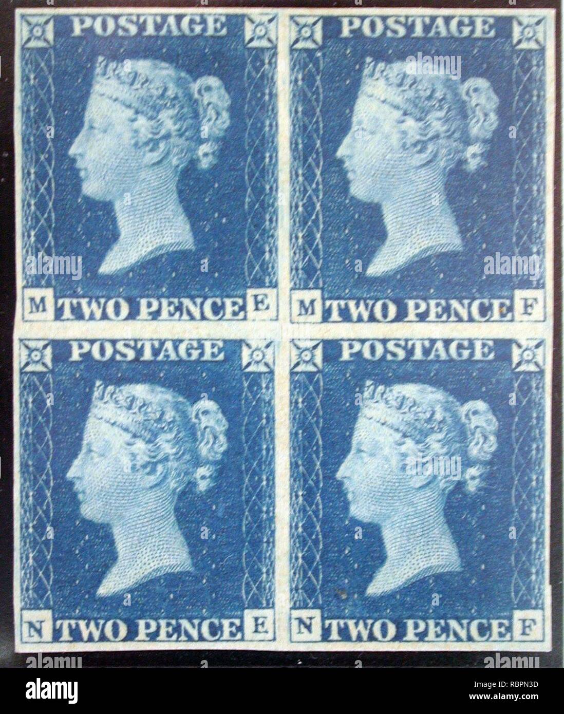 ‘Two Penny Blue‘ postage stamps Stock Photo - Alamy