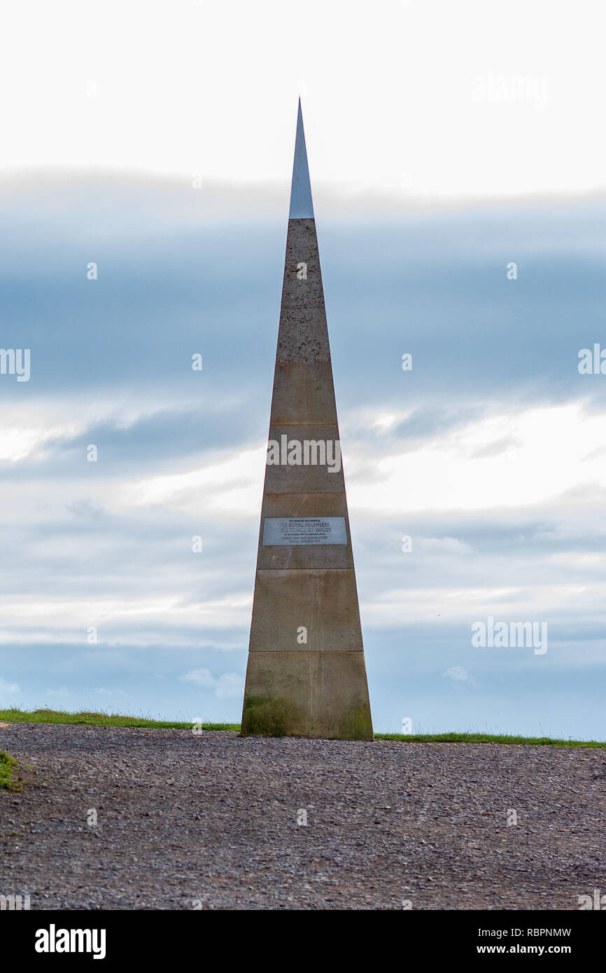 The monument at Orcombe Point on the south Devon coast of England ...