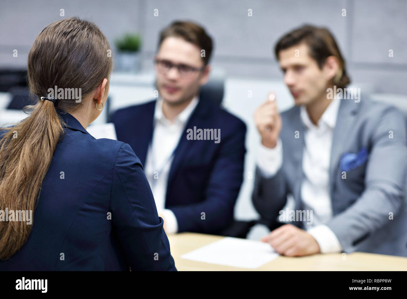Picture of business interview in modern office Stock Photo - Alamy