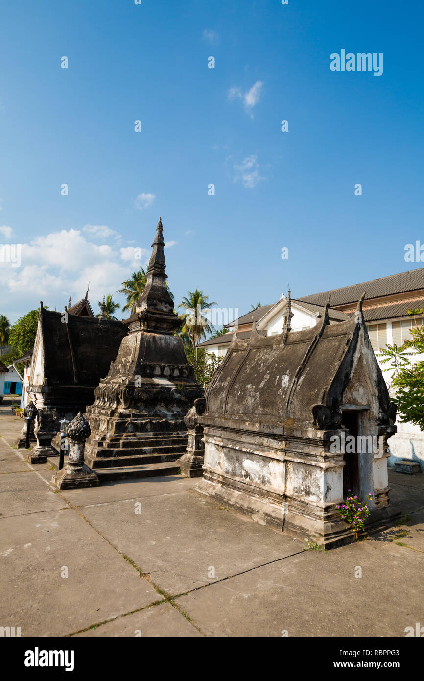 Old buddhism architecture taken in touristic Luang Prabang in Laos ...