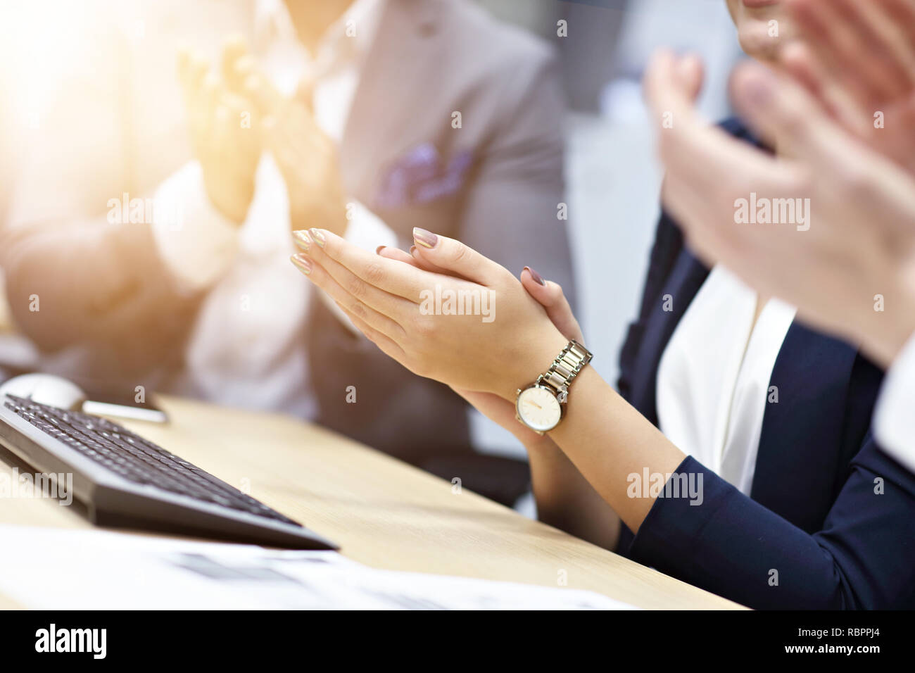 Group businesspeople colleagues clapping hands hi-res stock photography ...