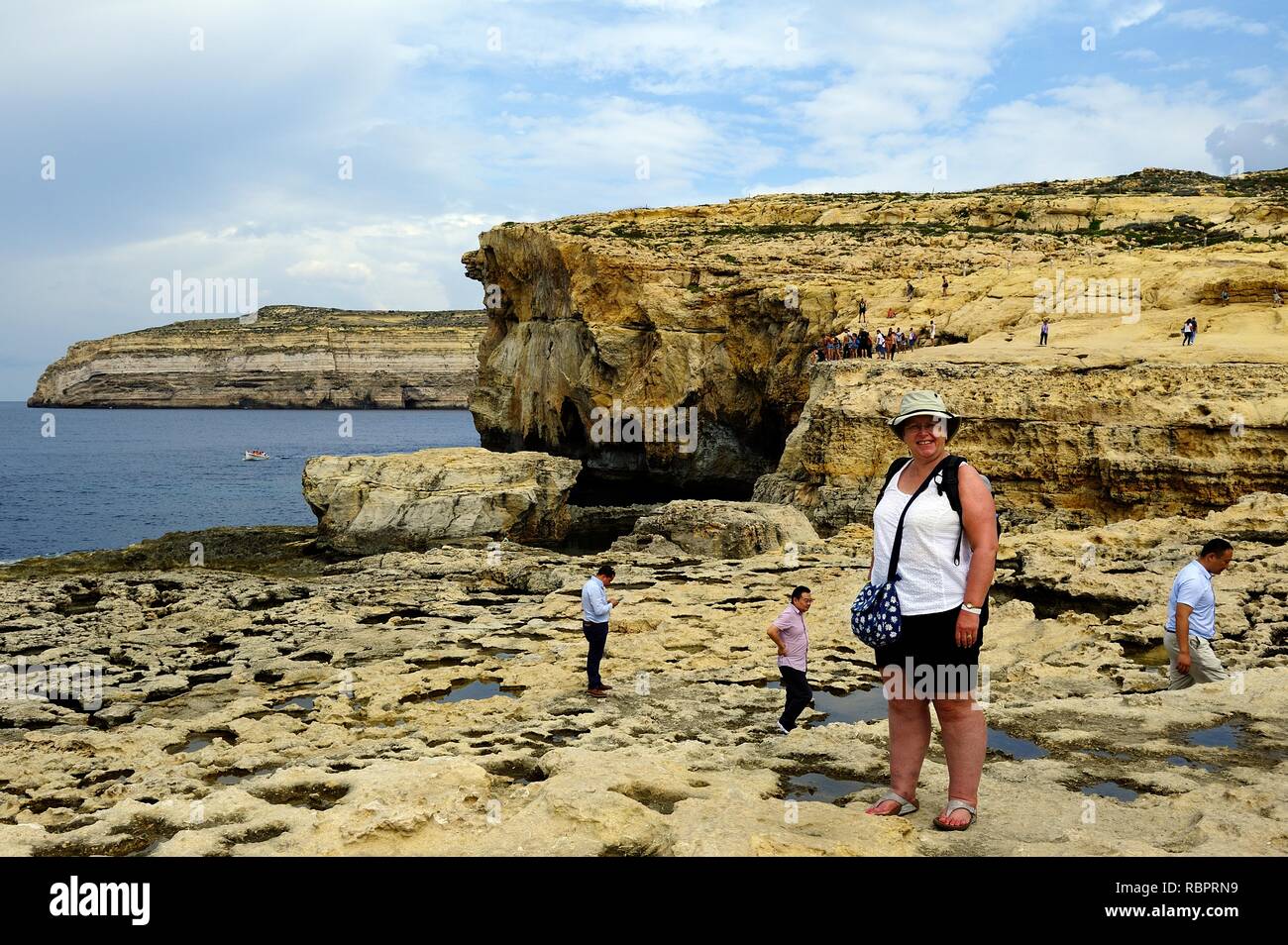 Dwejra, Gozo - 12th October 2018:Tourist and the Azure Window ruins ...