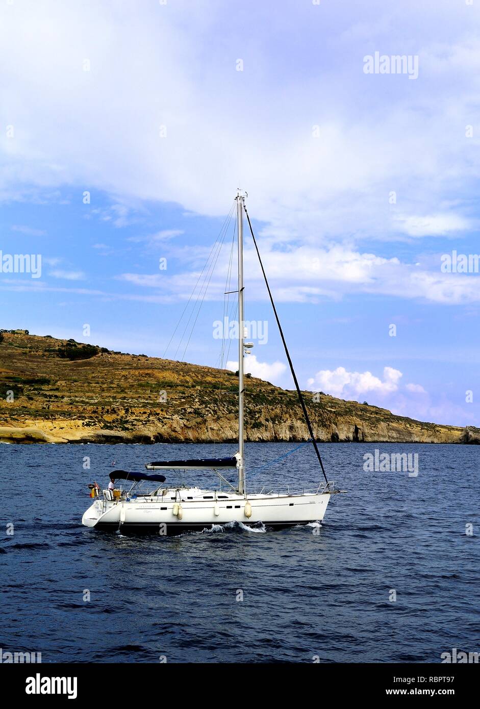 Gozo, Malta - 12th October 2018:Yacht leaving Gozo Stock Photo - Alamy