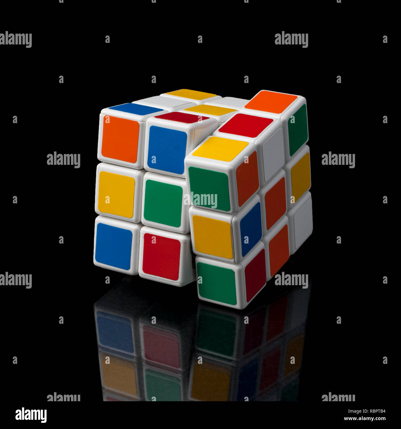 Classic Rubik's cube on the black background Stock Photo - Alamy