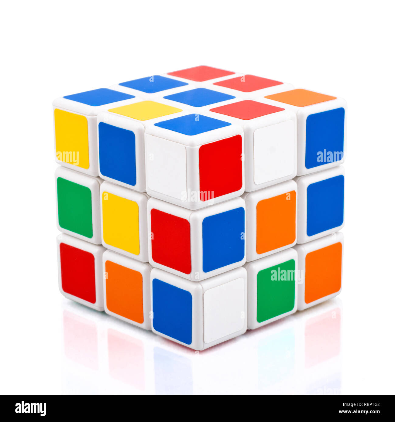 Classic Rubik's cube on the white background Stock Photo - Alamy