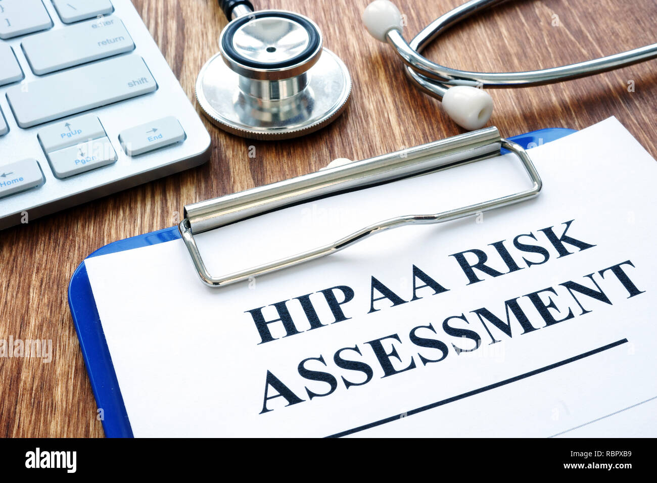 Hipaa risk assessment form and stethoscope Stock Photo - Alamy