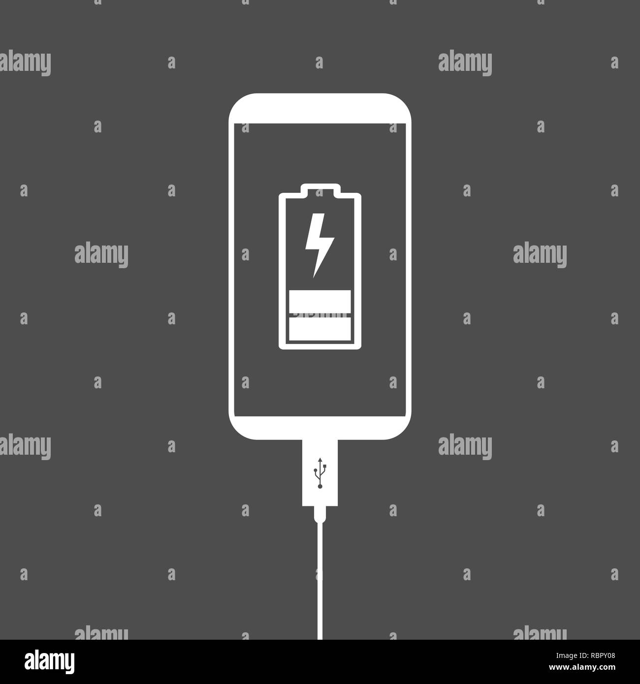 Smartphone, battery load icon. Vector illustration flat Stock Vector ...