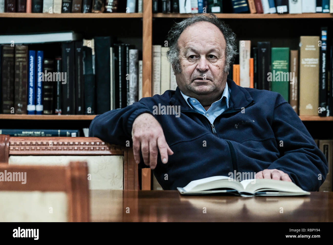 Historian and author GEORGE HINTLIAN is portrayed in the Calouste ...