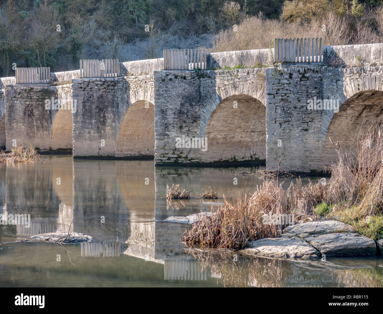 Roman bridge at Trespuentes, Alava, Basque Country, Spain Stock Photo ...