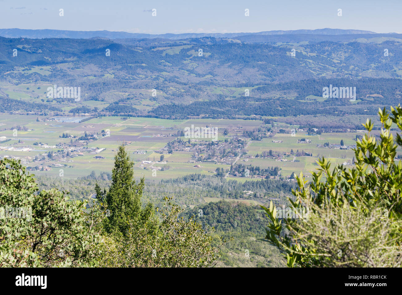 View towards Napa Valley from Sugarloaf Ridge State Park, Sonoma County ...