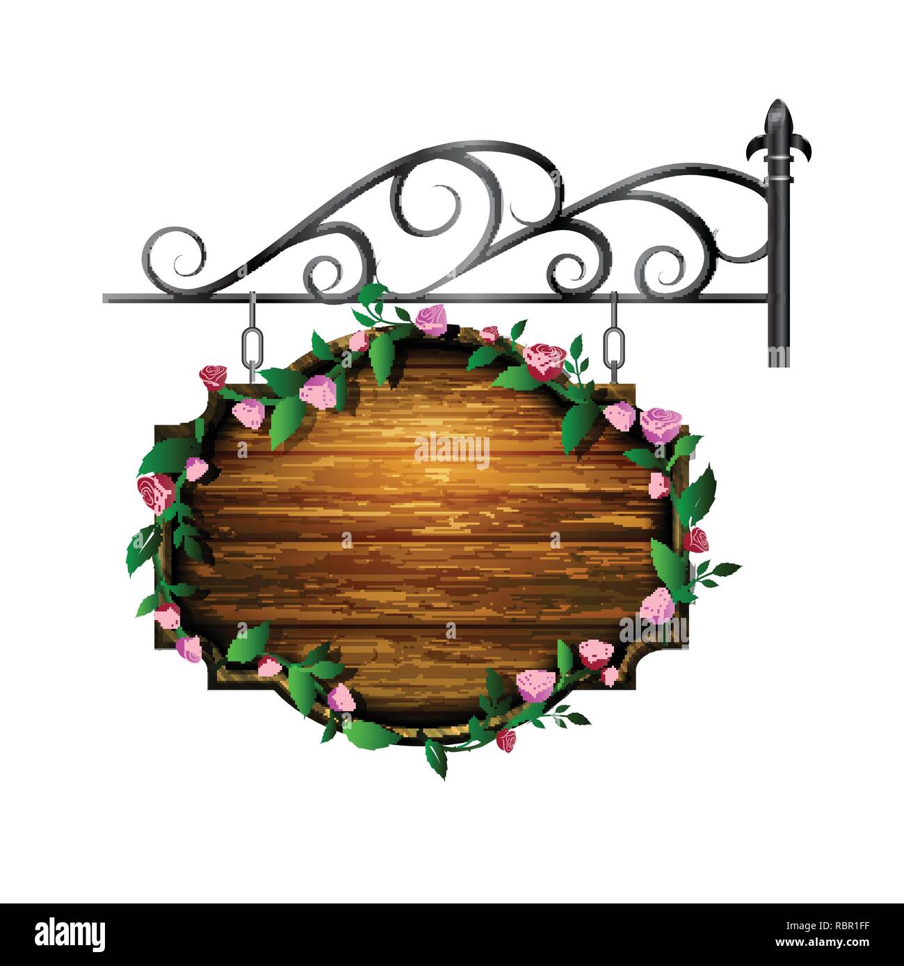 hanging, wooden Board vector, wooden object for text Stock Vector Image ...