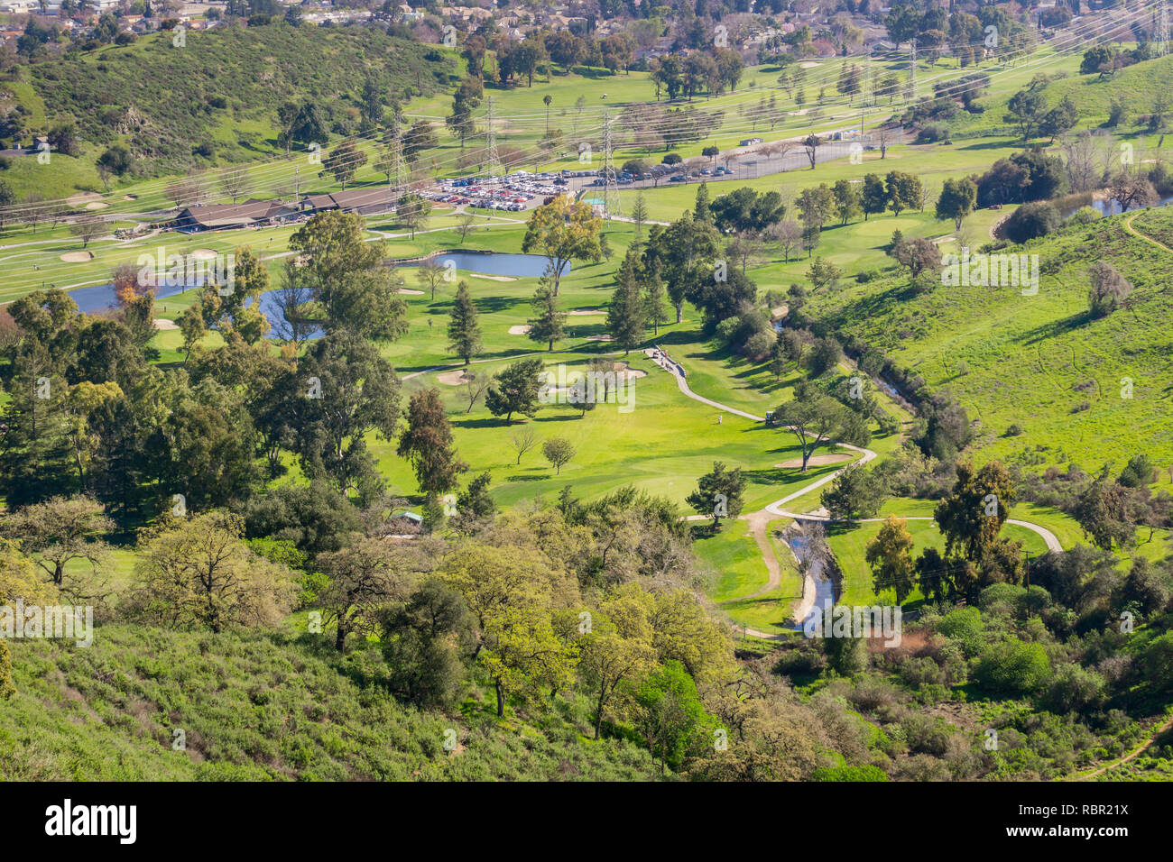 Aerial view of Golf course, California Stock Photo - Alamy