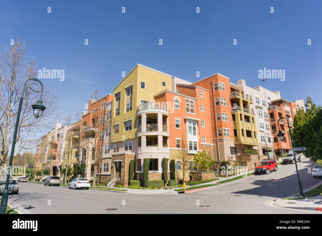Residential multifamily building situated on a corner on top of ...
