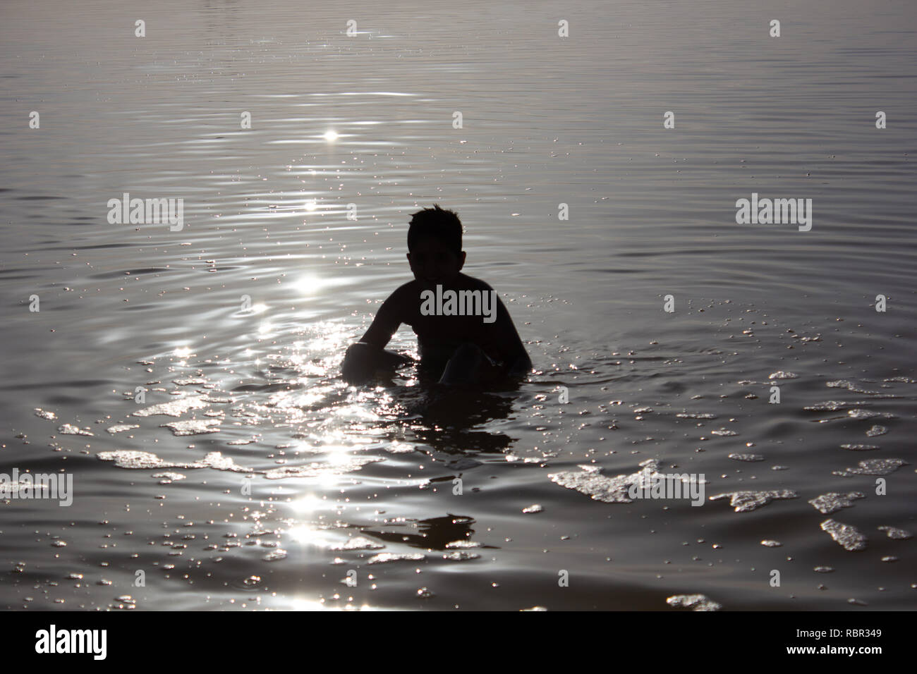Swimming in the salt Urmia Lake, West Azerbaijan province, Iran Stock ...