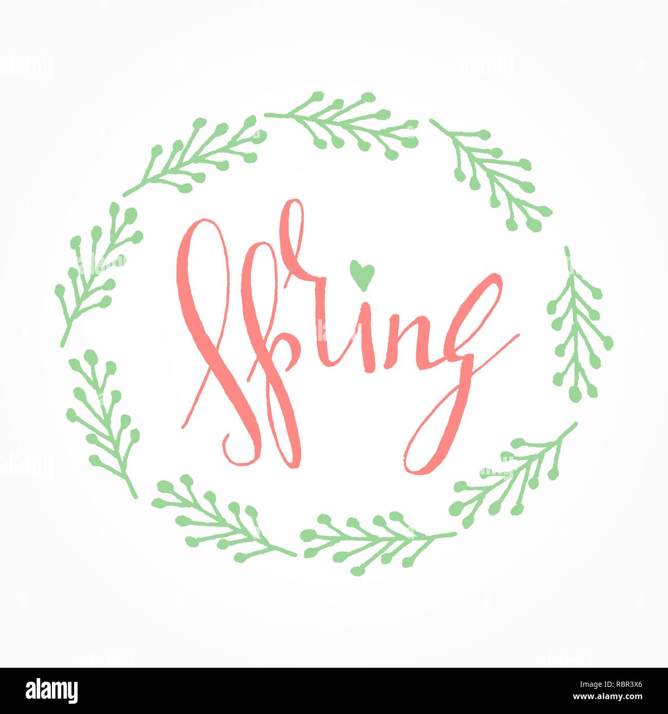 Handwritten calligraphic Spring lettering Stock Vector Image & Art - Alamy