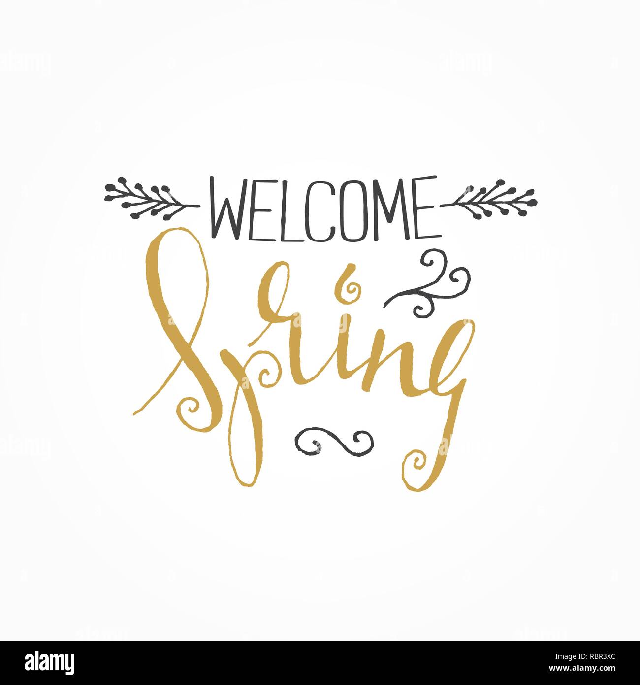 Handwritten calligraphic Spring lettering Stock Vector Image & Art - Alamy