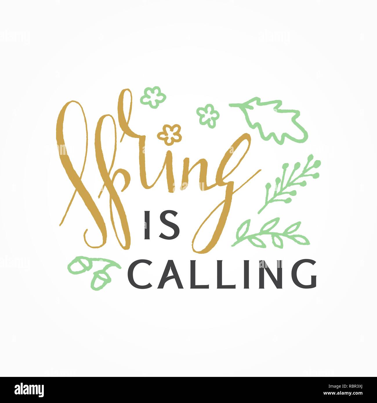 Handwritten calligraphic Spring lettering Stock Vector Image & Art - Alamy