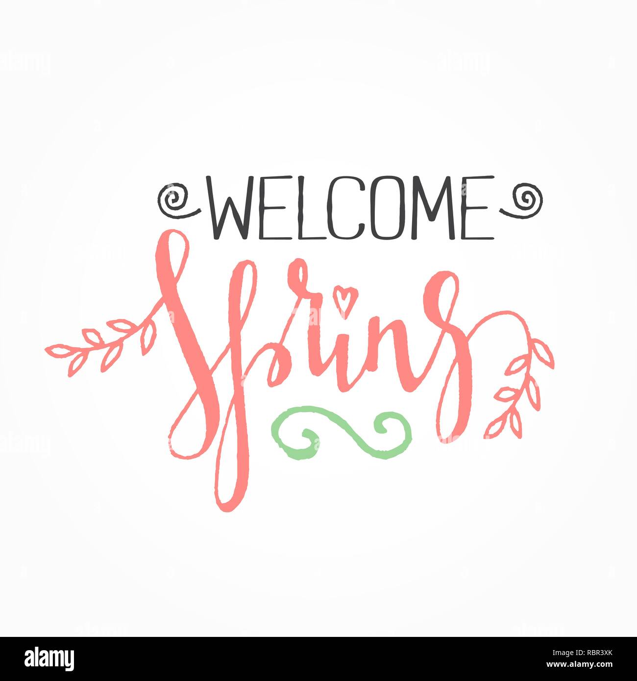 Handwritten calligraphic Spring lettering Stock Vector Image & Art - Alamy