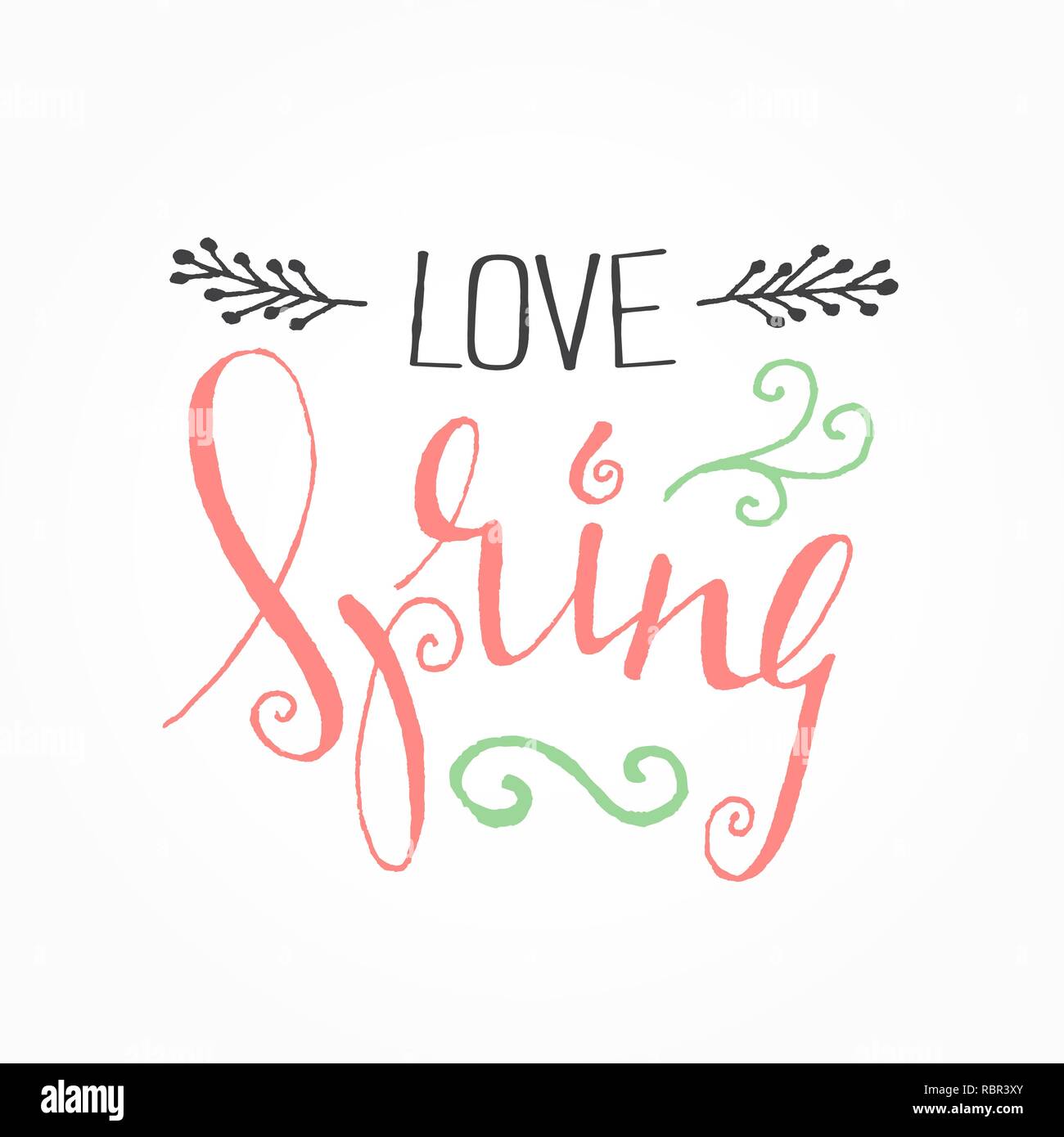 Handwritten calligraphic Spring lettering Stock Vector Image & Art - Alamy