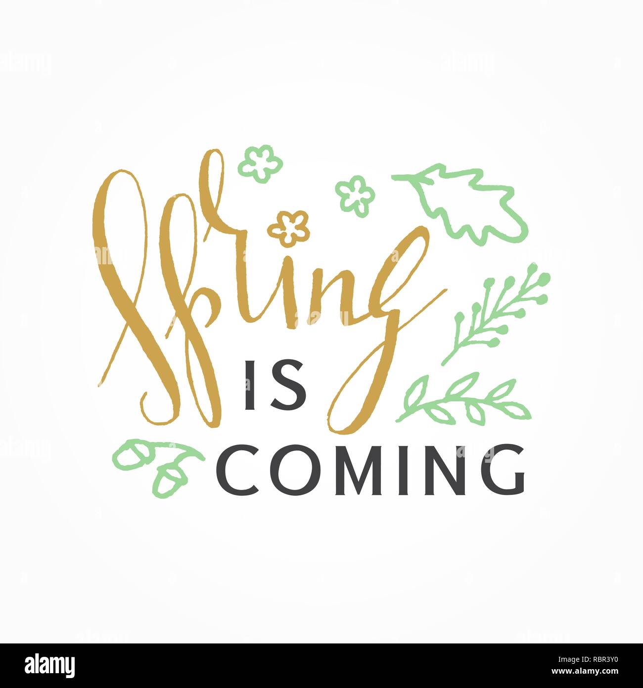Handwritten calligraphic Spring lettering Stock Vector Image & Art - Alamy